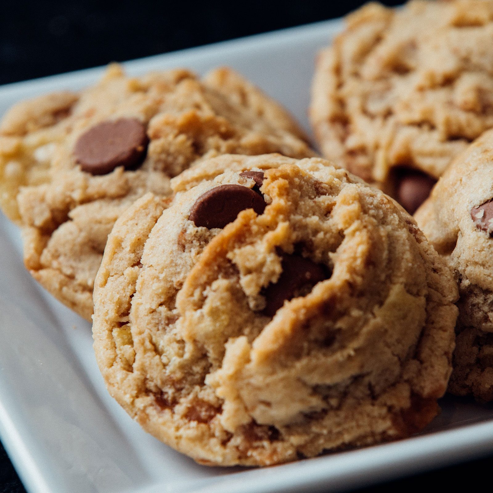 Frozen Toffee Chocolate Chip Crunch Cookie Dough - Sweet Bee Bakeshop